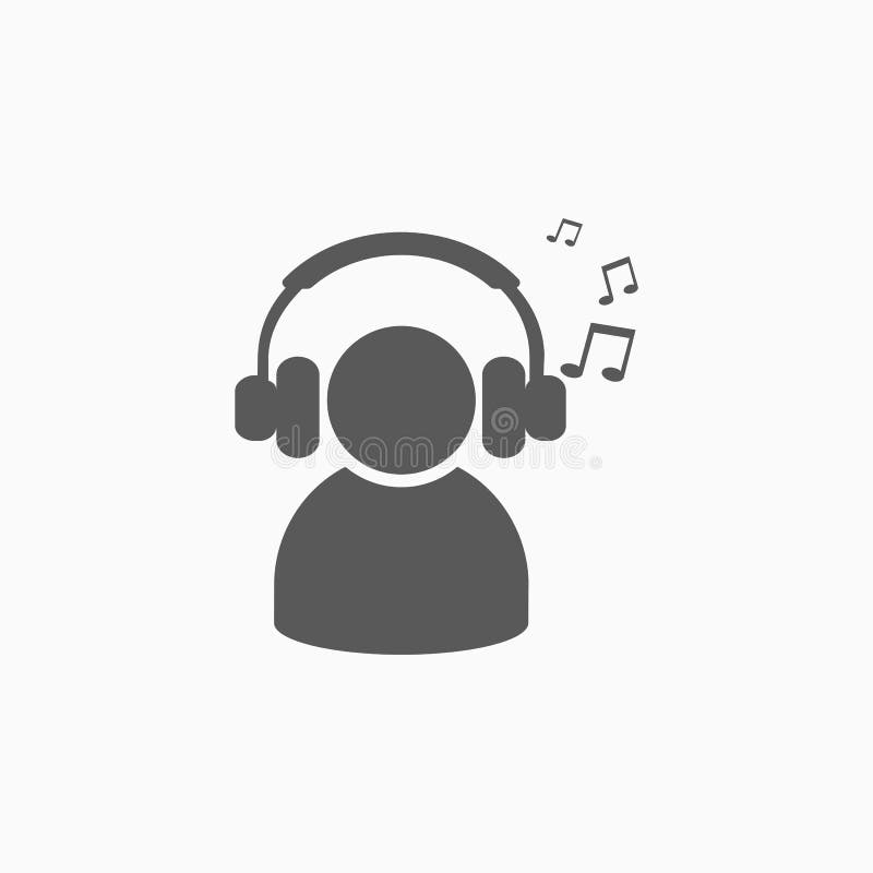Listening To Music Icon Stock Illustrations – 3,379 Listening To Music ...