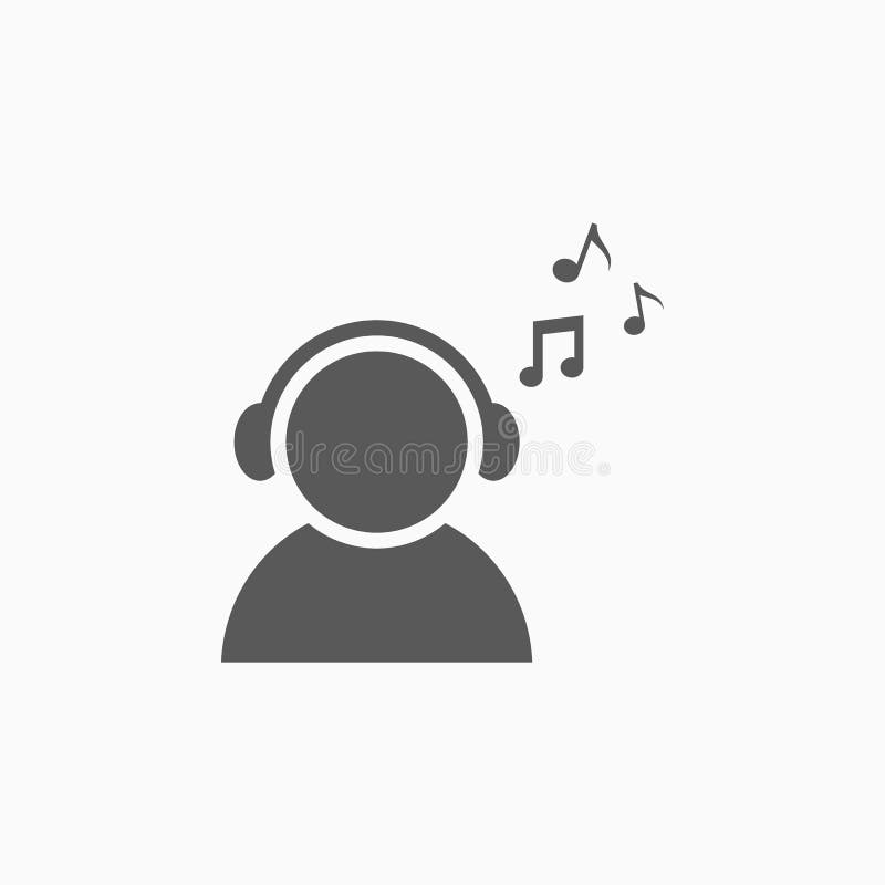 Listening To Music Icon Stock Illustrations – 3,379 Listening To Music ...