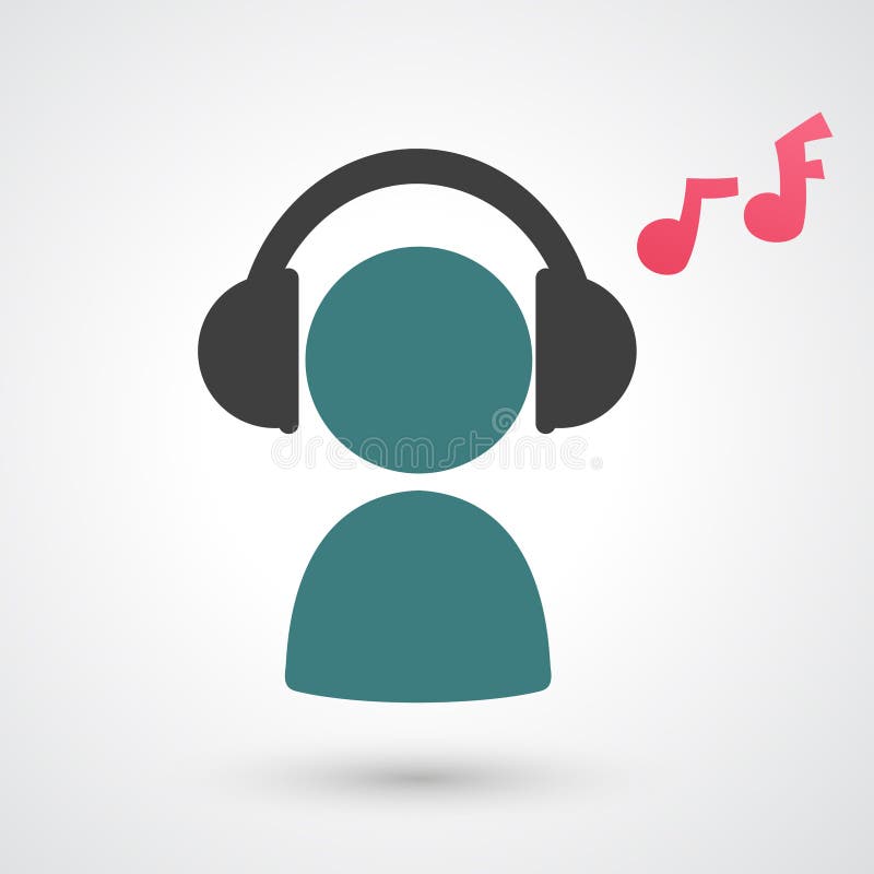 Listening to music icon stock vector. Illustration of party - 31504037
