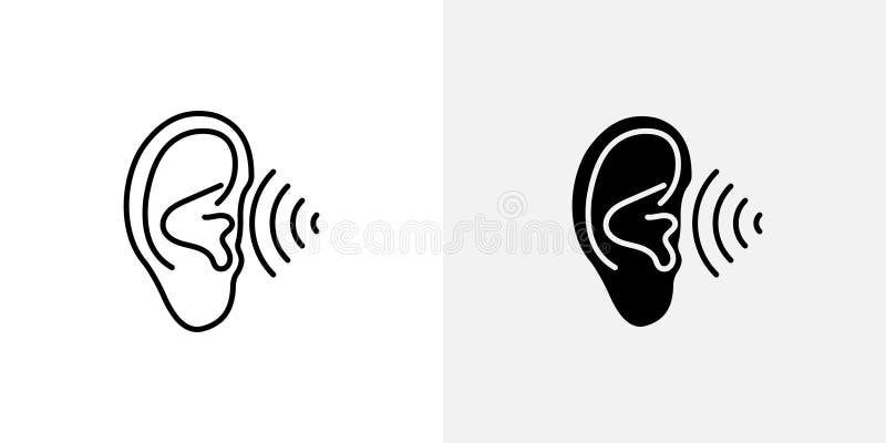 Listening vecor icon set stock vector. Illustration of auditory - 340376473