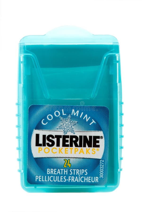 Listerine Cool Mint Pocket Pak Editorial Stock Image - Image of cool ...