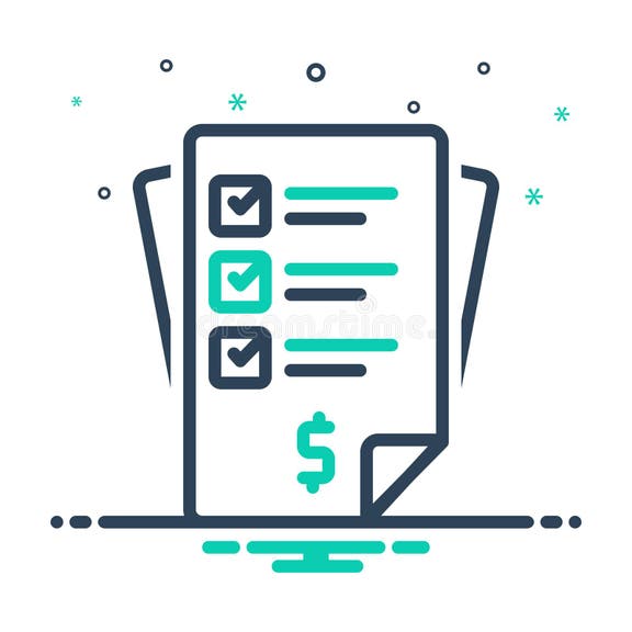 Mix Icon for Listings, Indexation and Bill Stock Illustration ...