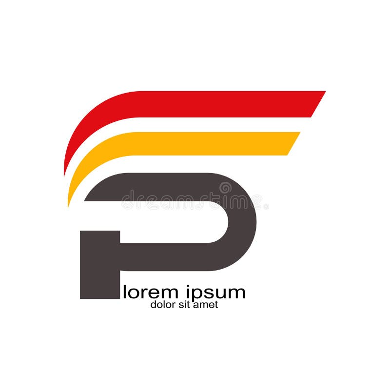 Listowy P Loga Projekta Znak I Symbol Ilustracja Wektor - Ilustracja ...