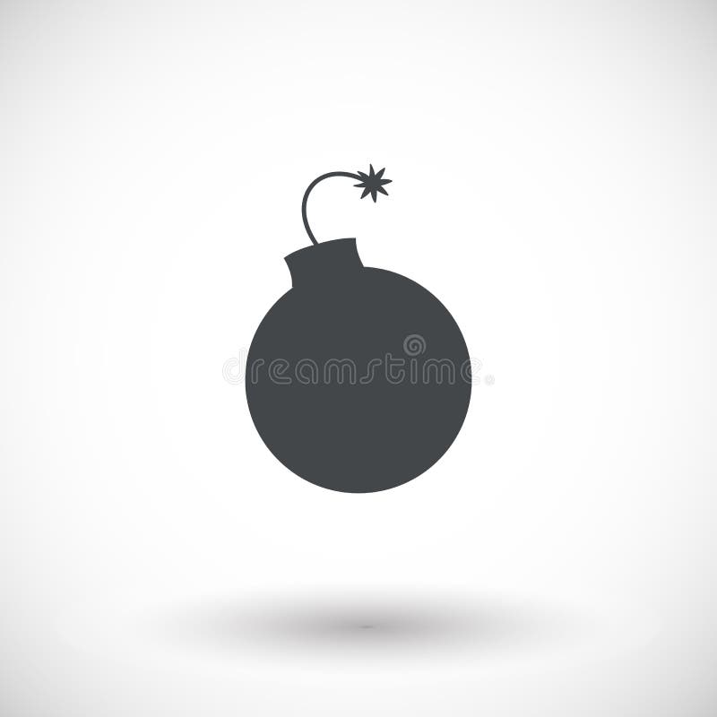 Lit bomb flat icon stock illustration. Illustration of attack - 86295972