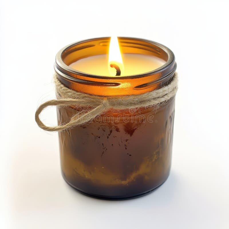 A Lit Candle in an Amber Jar, Creating a Warm and Inviting Atmosphere ...