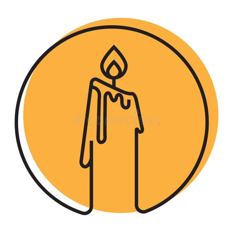Lit Candle Flat Color Vector Icon or Logo Stock Vector - Illustration ...