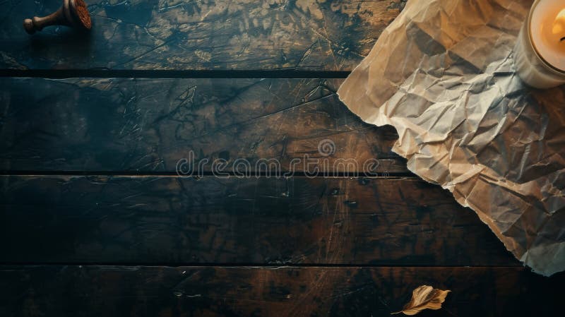 Lit Candle on Top of Paper stock image. Image of glow - 313703931