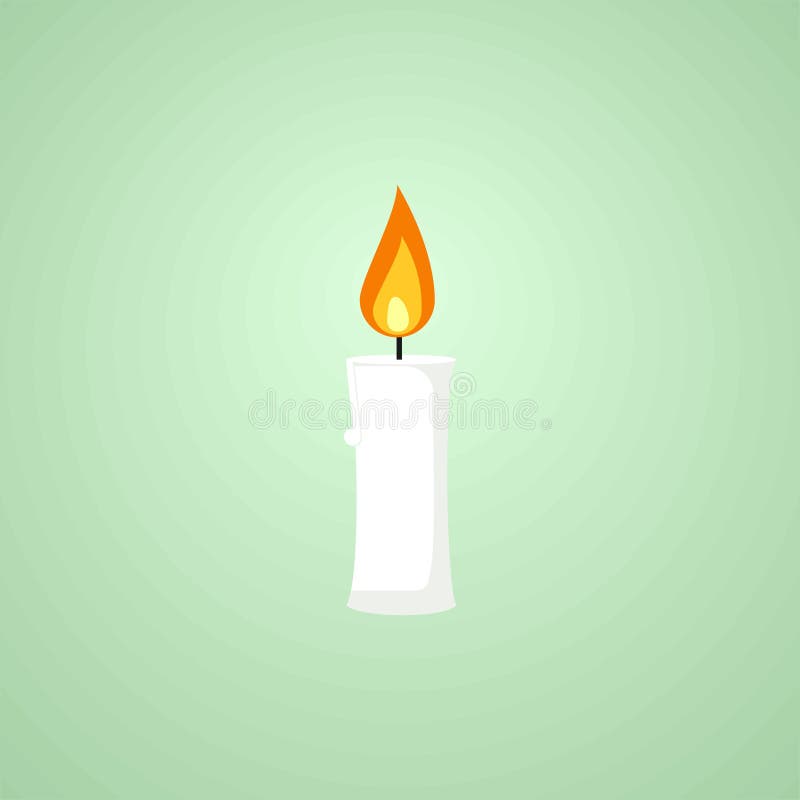 Lit candle vector design stock vector. Illustration of candlelight ...
