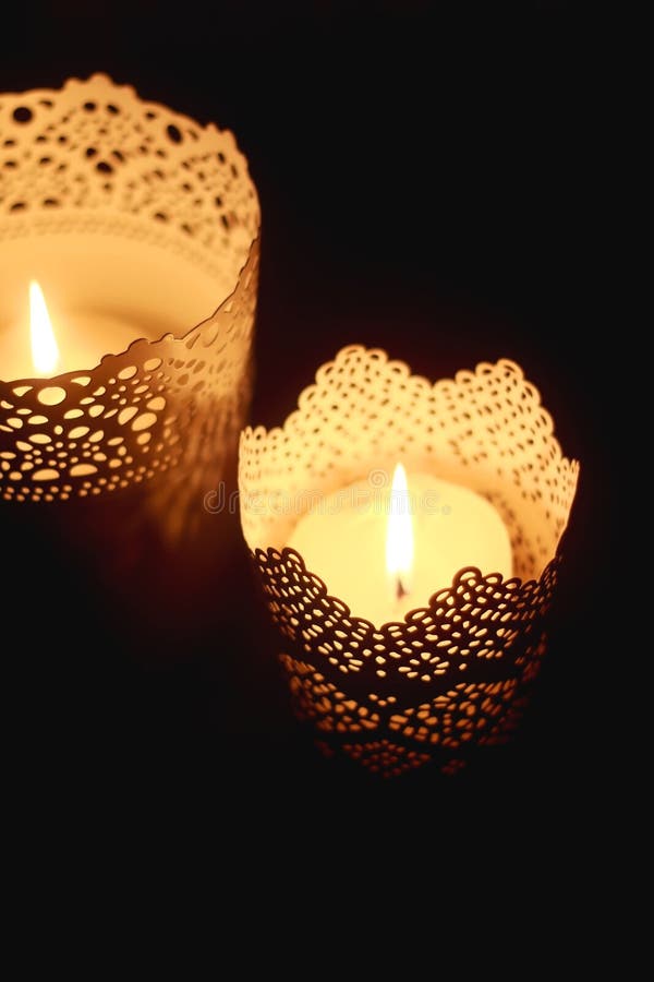 Lit Candles stock image. Image of home, candlelight - 212836995