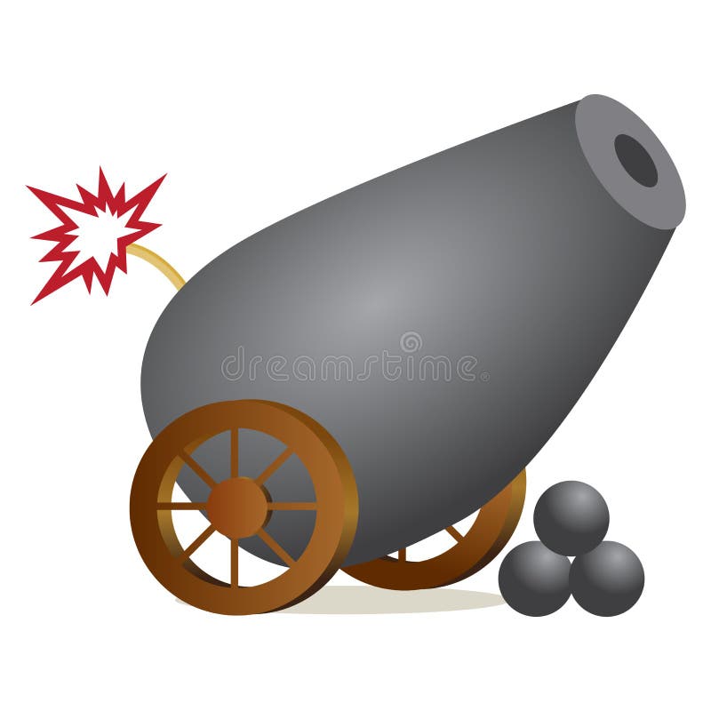 Lit Cannon Icon stock vector. Illustration of cannon - 51498742