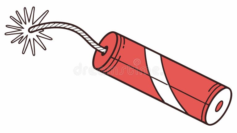 Lit Dynamite Stick Explosive Power and Danger. Vector Design Generative ...