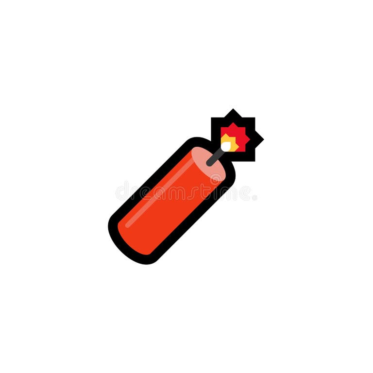 Lit Dynamite Stick Icon, Explosive Design Stock Illustration ...