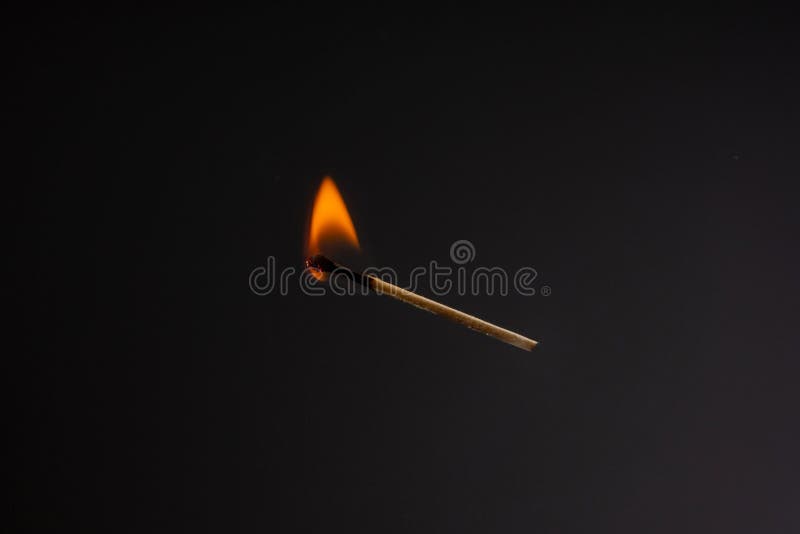 Lit Falling Match on a Black Background Stock Image - Image of danger ...