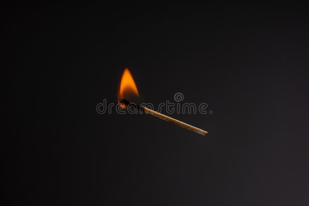 Lit Falling Match on a Black Background Stock Image - Image of danger ...