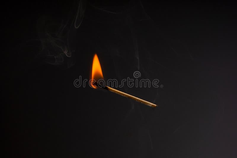 Lit Falling Match on a Black Background Stock Photo - Image of dark ...