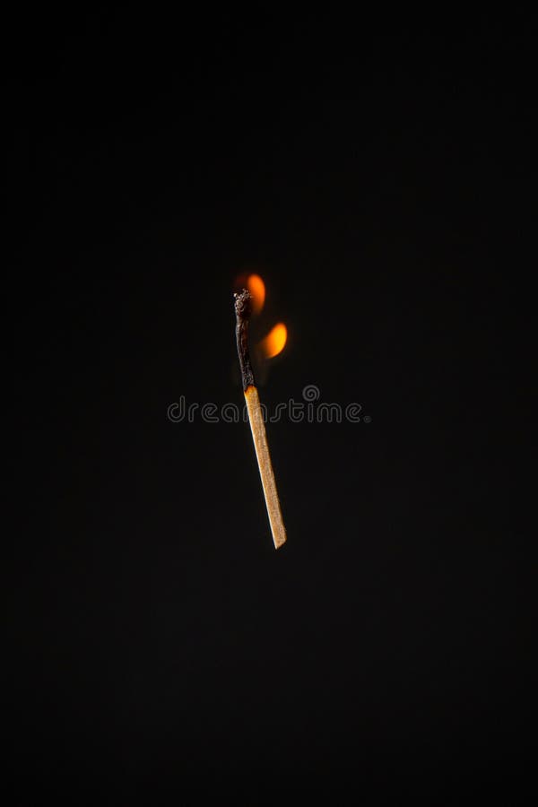 Lit Falling Match on a Black Background Stock Photo - Image of darkness ...