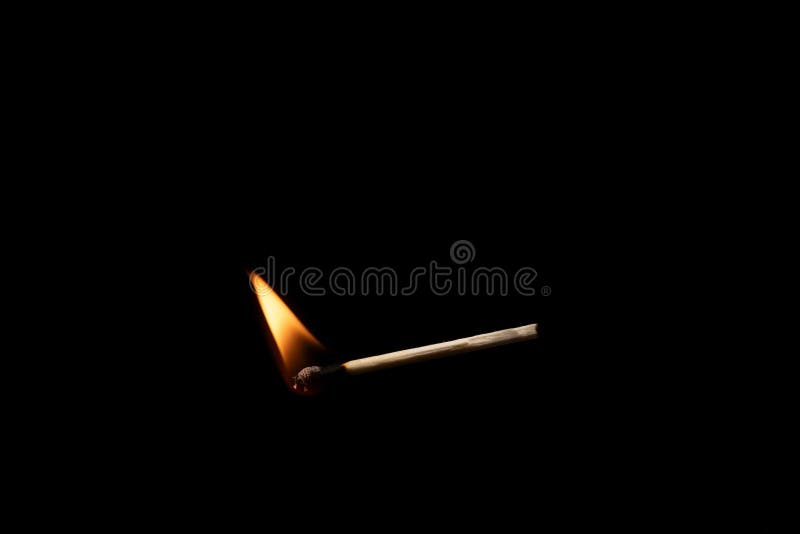 Lit Falling Match on a Black Background Stock Image - Image of stick ...
