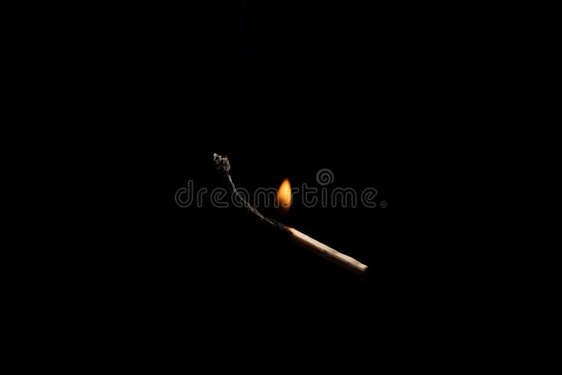Lit Falling Match on a Black Background Stock Photo - Image of ...