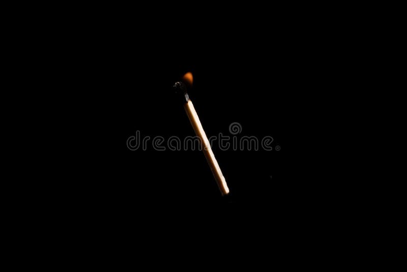 Lit Falling Match on a Black Background Stock Image - Image of flame ...