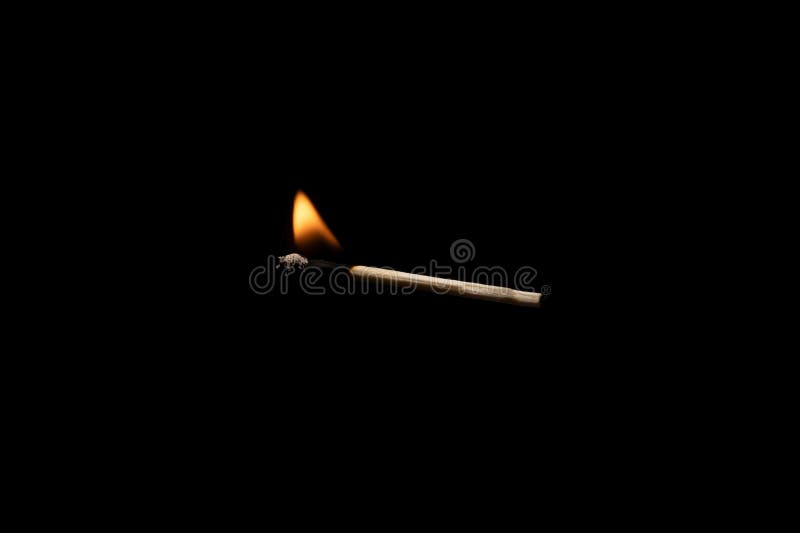 Lit Falling Match on a Black Background Stock Photo - Image of ...