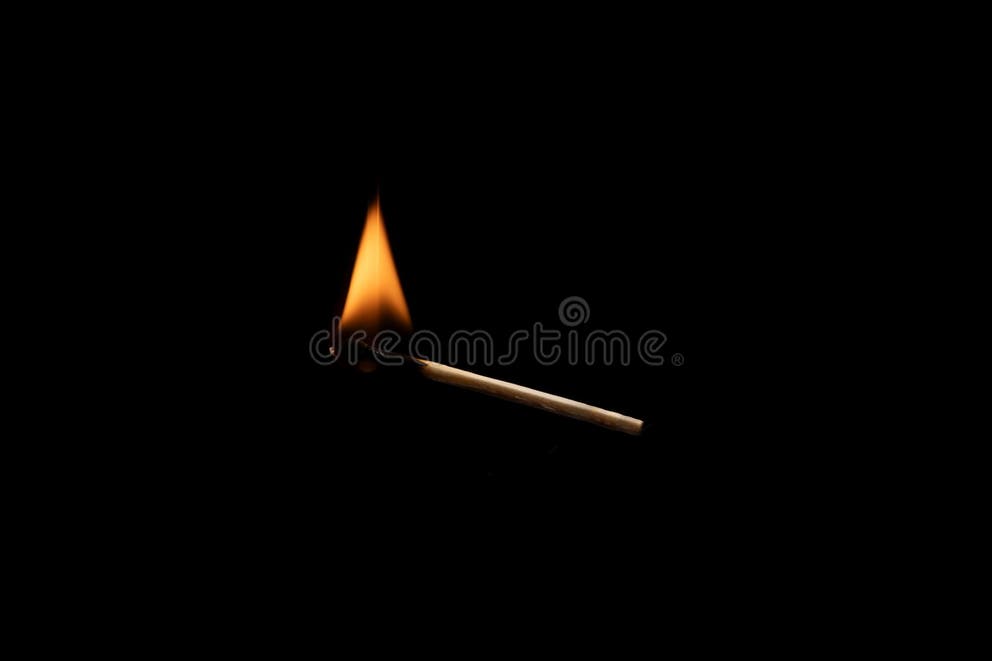 Lit Falling Match on a Black Background Stock Image - Image of macro ...