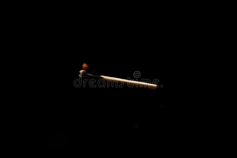 Lit Falling Match on a Black Background Stock Image - Image of detail ...