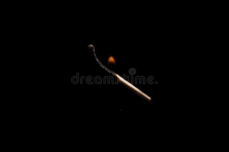 Lit Falling Match on a Black Background Stock Image - Image of detail ...
