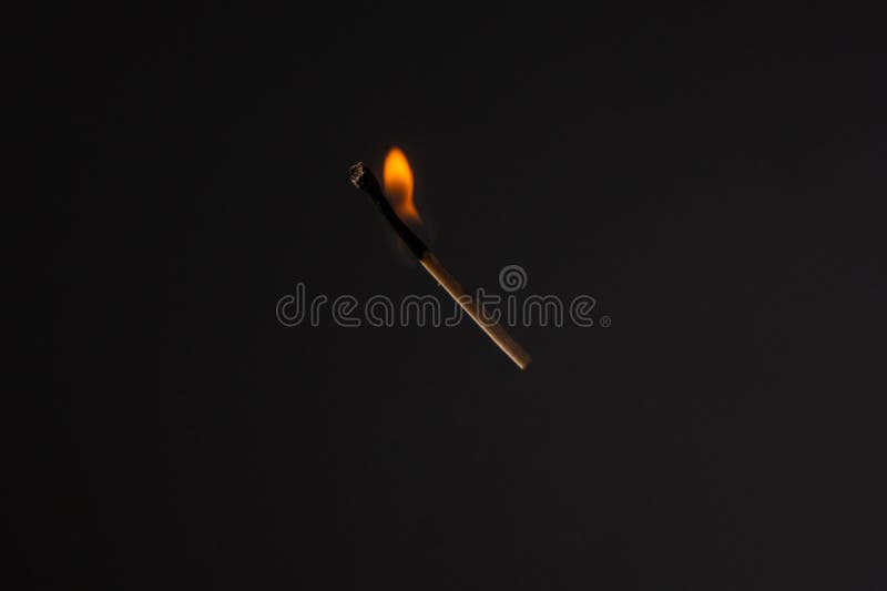 Lit Falling Match on a Black Background Stock Photo - Image of object ...