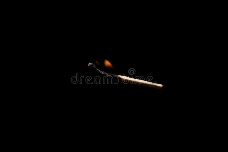Lit Falling Match on a Black Background Stock Image - Image of energy ...