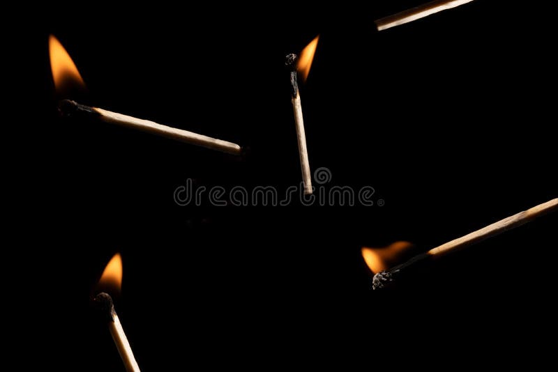 Lit Falling Match on a Black Background Stock Photo - Image of fire ...