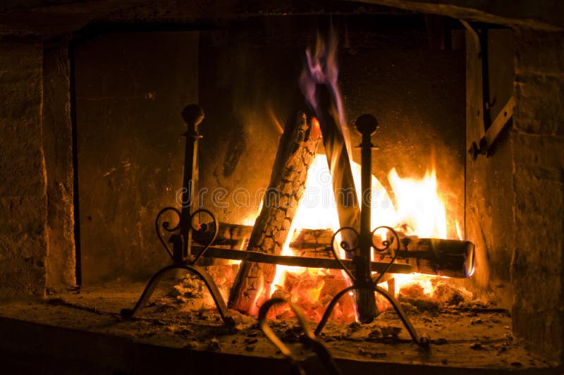 Lit fireplace stock image. Image of comfortable, fire - 13784653