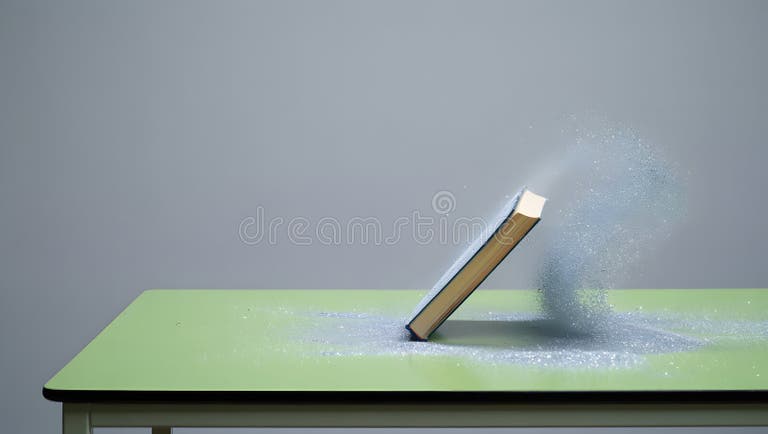 A Lit Flashlight Standing on a Table Casting a Glowing Light and Shadow ...