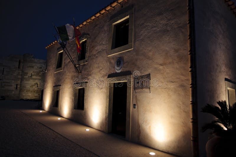Lit house at night stock photo. Image of illuminated - 19267862