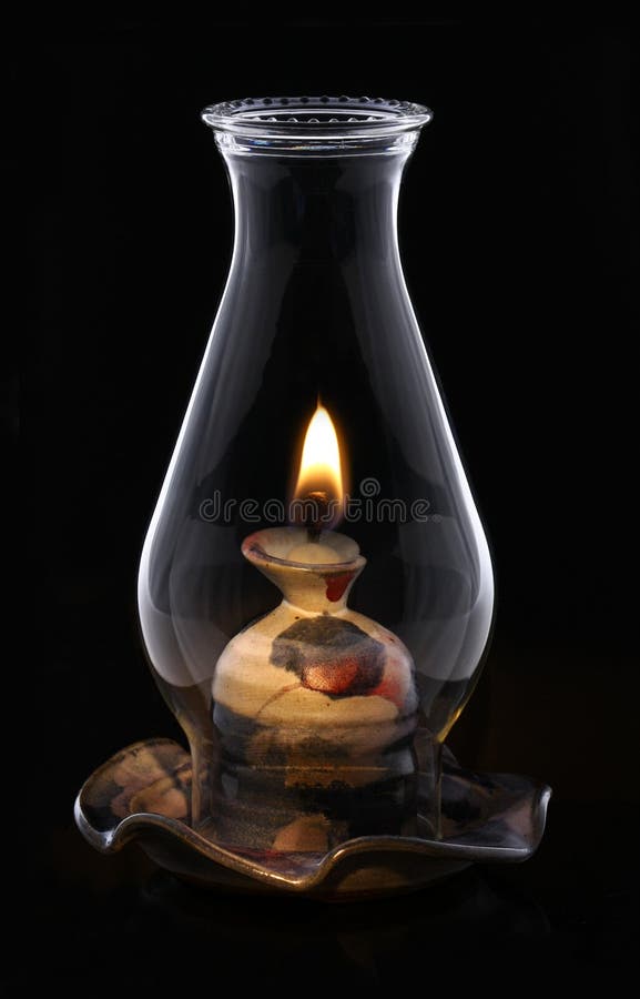 Lit Hurricane Lamp Isolated on Black, Stock Photo - Image of lantern ...