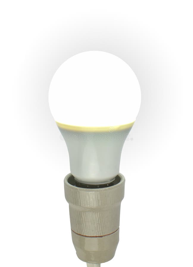 Lit LED light bulb stock image. Image of save, electric - 91624143