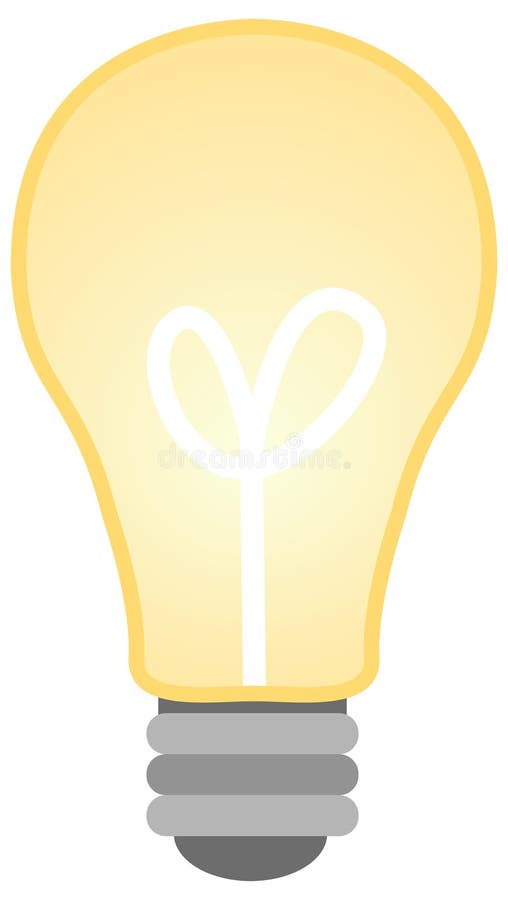 Lit Light Bulb Icon stock vector. Illustration of creativity - 108385431