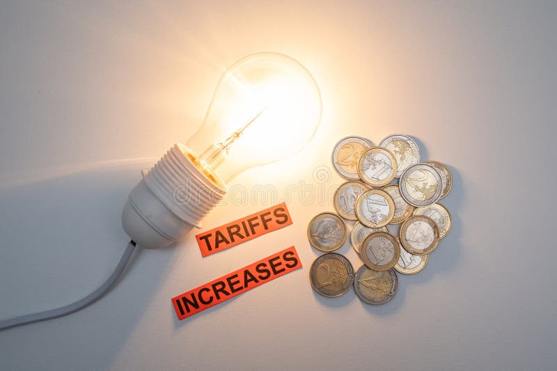 Increase in Energy Tariffs. Stock Image - Image of coins, costs: 289583217