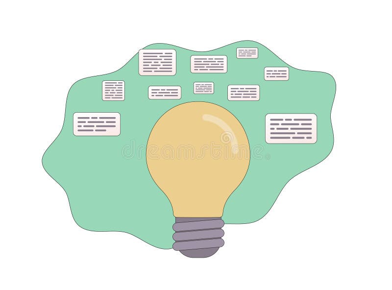 Lit Light Bulb Symbolizing Breakthrough Moments, Surrounded by Text ...