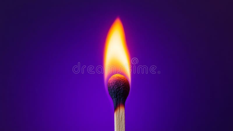 Lit Match in Dark Setting, Close-up. Fire and Ignition Concept Stock ...