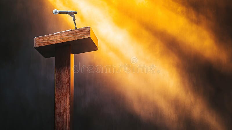 Lit Podium, Microphone, Stage, Speech, Conference, Event, Spotlight ...