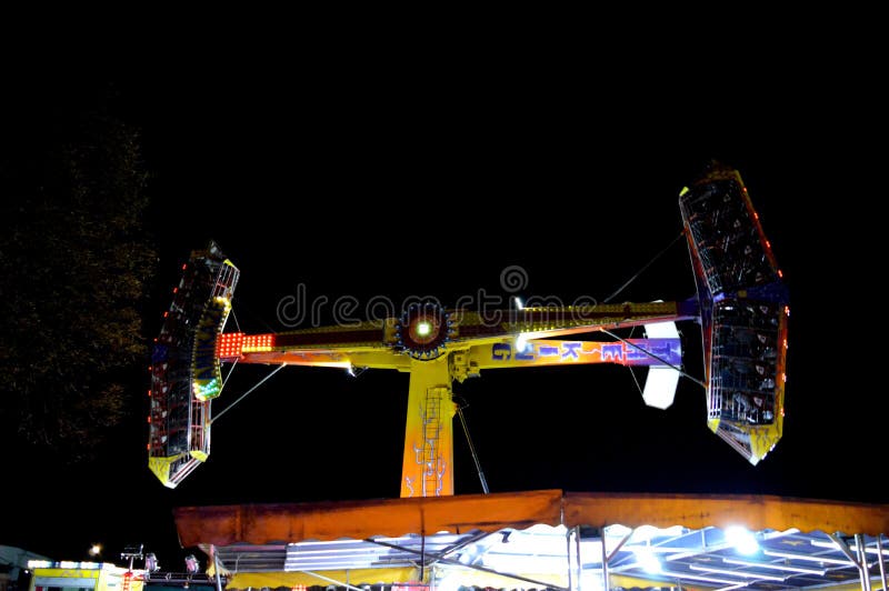 Fair roundabout. editorial photo. Image of families, children - 43596101