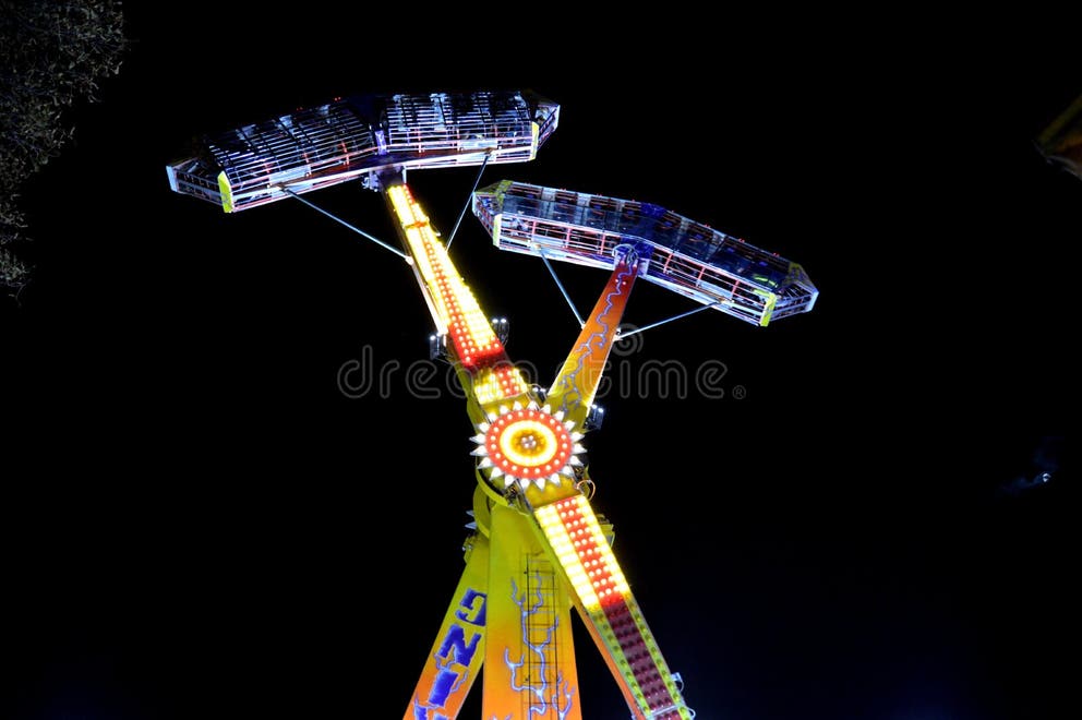 Roundabout at Night at the Fair Editorial Photography - Image of fair ...