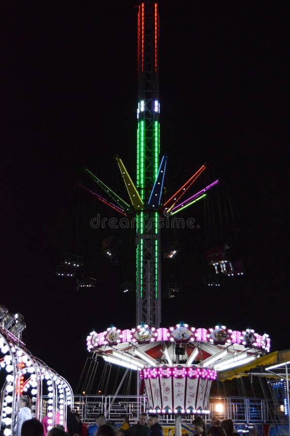 Fair roundabout. editorial photo. Image of families, children - 43596101