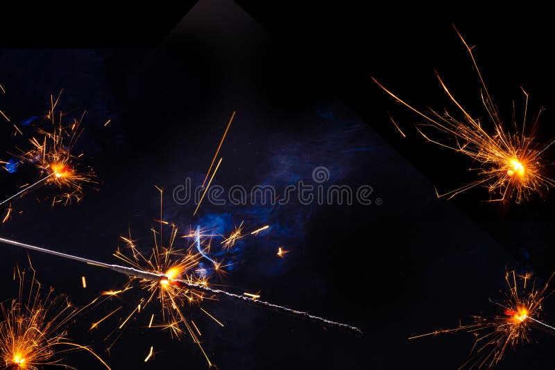 A Lit Sparkler Showing Bright Sparks Desing Abstract Stock Photo ...