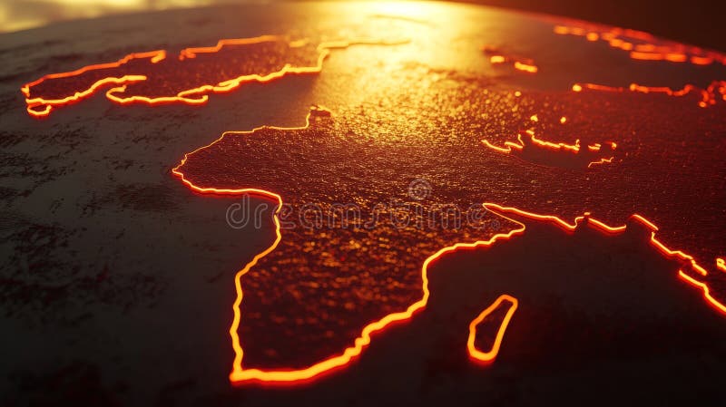 A Lit-up Globe, Symbolizing Global Unity, Communication, and Innovation ...