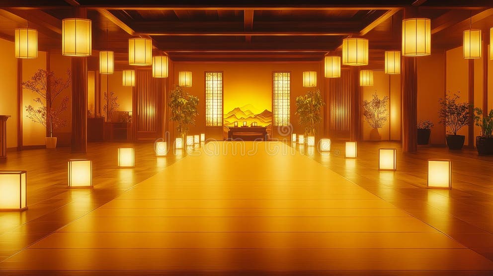 A Lit Wall in a Room Displays Carved Scenic Art, Complemented by a ...