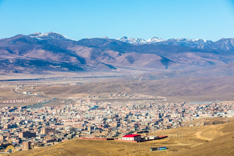 Litang Town in Sichuan of China Stock Image - Image of grassland ...