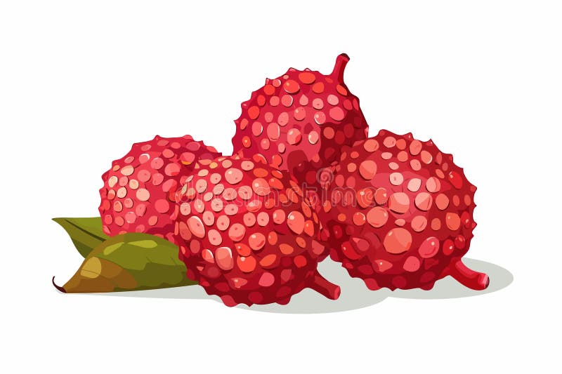 Litchi Fruit Isolated Vector Style Stock Vector - Illustration of ...