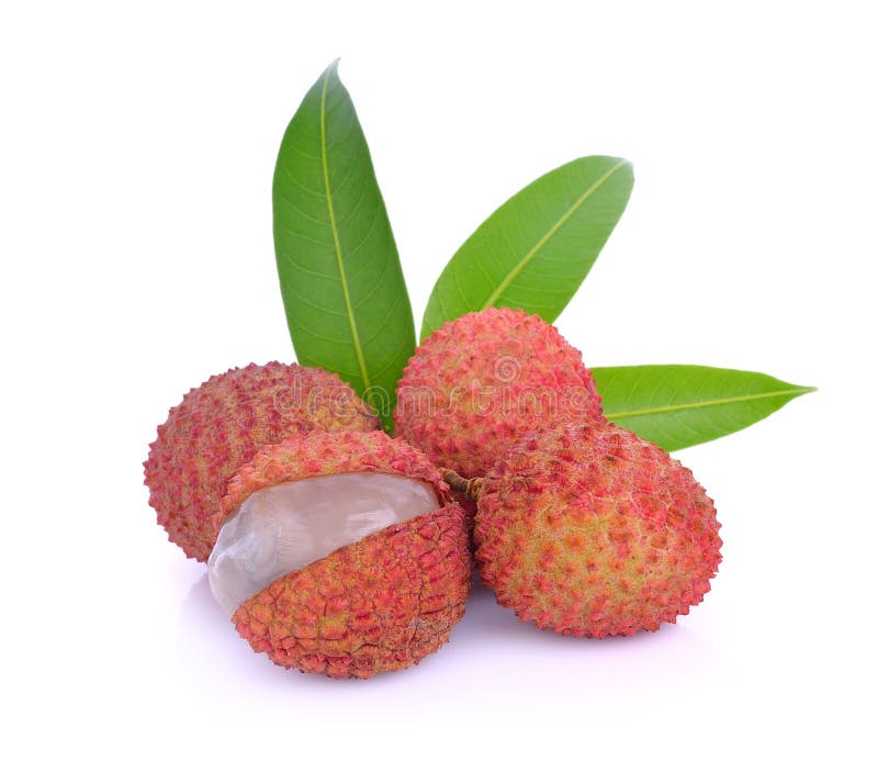 Litchi Isolated on the White Background. Stock Image - Image of sweet ...