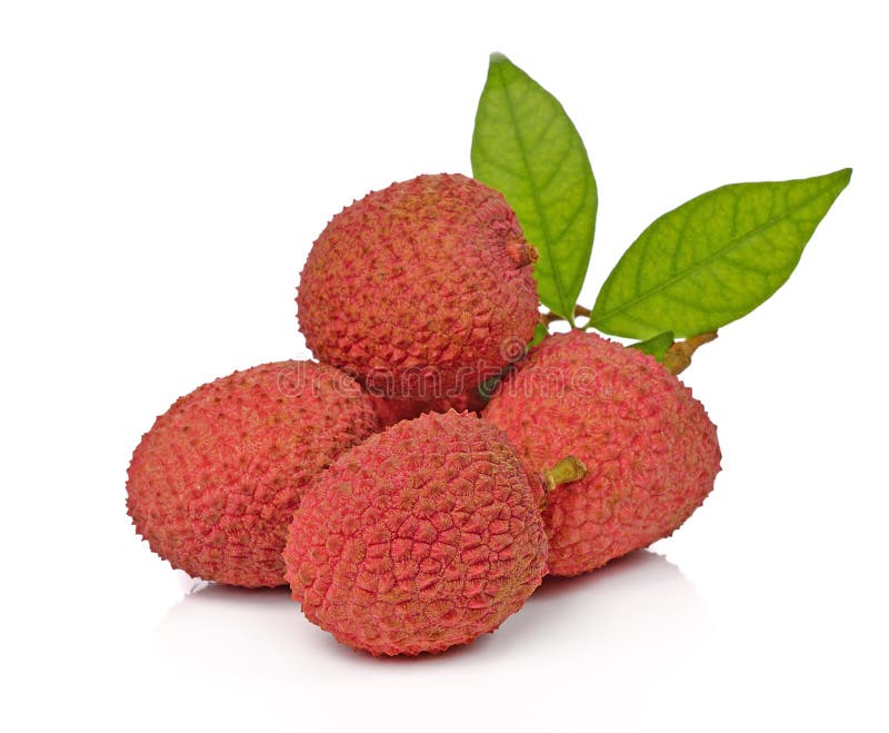 Litchi Isolated on the White Background. Stock Image - Image of asian ...